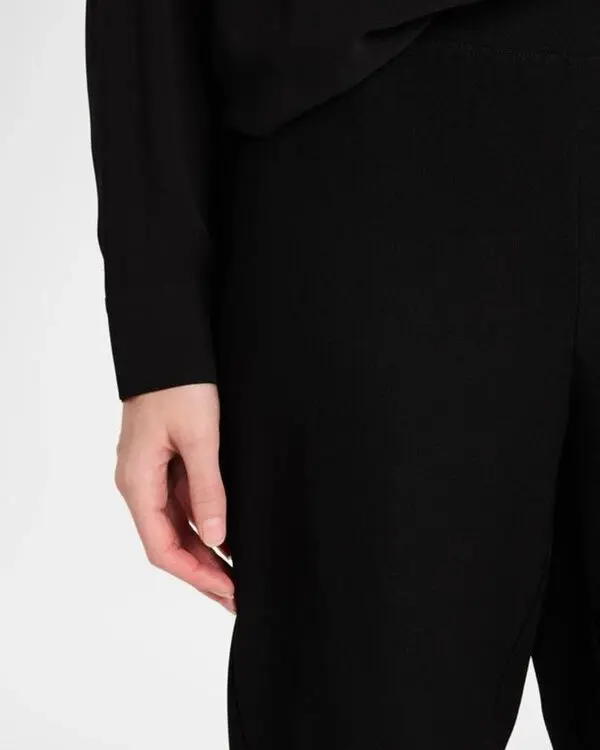 Eileen Fisher Cropped Straight-leg Stretch Crepe Trousers - Black