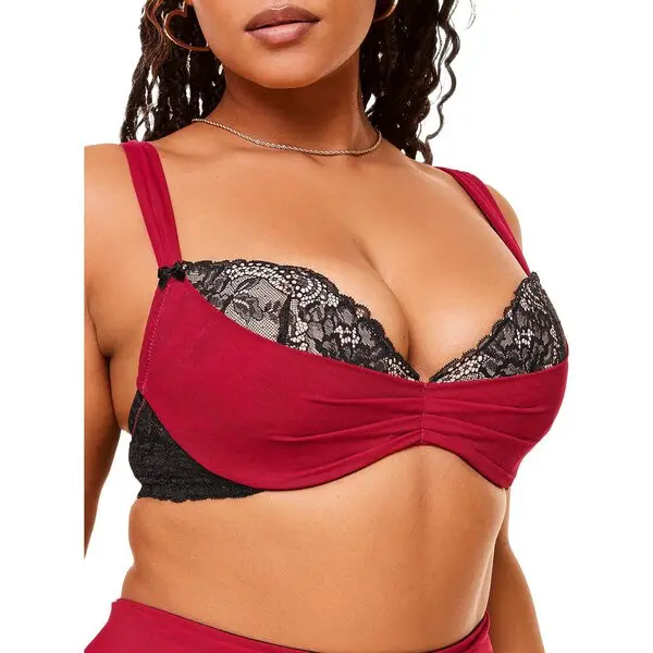 ADORE ME Clairabella Contour Demi Bra - Dark Red