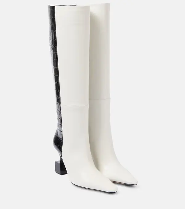 Jacquemus Les Bottes Bisou Leather Knee-high Boots - Black