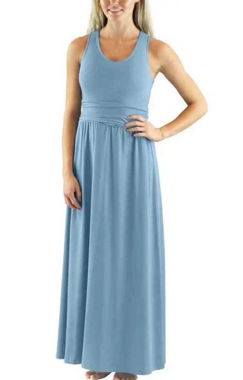 UV SKINZ V-neck Maxi Dress - Lagoon