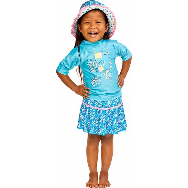 UV SKINZ 3-piece Sun & Swim Set - Aqua Rainbow Toucan