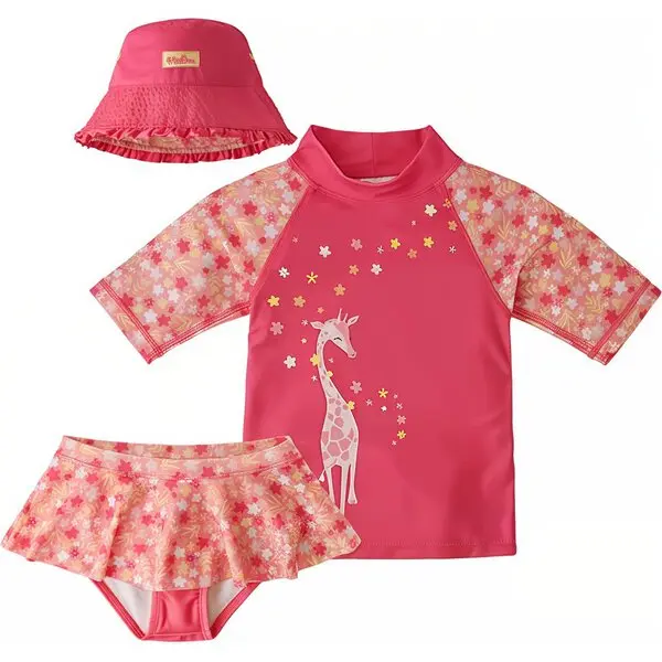 UV SKINZ 3-piece Sun & Swim Set - Pink Giraffe
