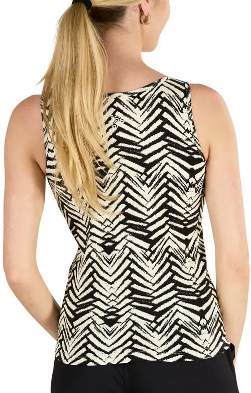 UV SKINZ Everyday Shelf Bra Tank Top - Palm Chevron