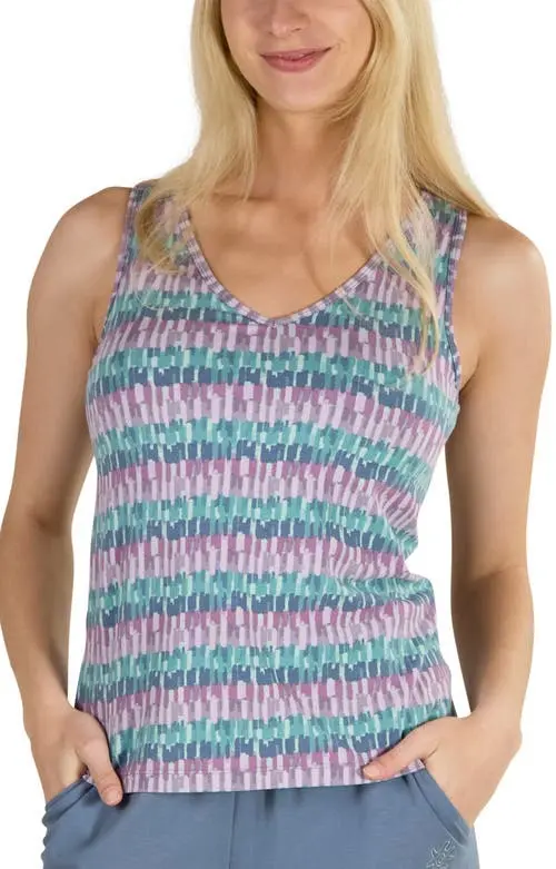 UV SKINZ Everyday Shelf Bra Tank - Watercolor Stripe