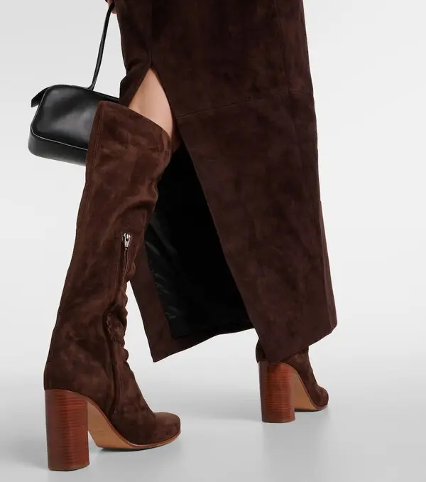 Khaite Loxley Leather Pencil Skirt - Brown