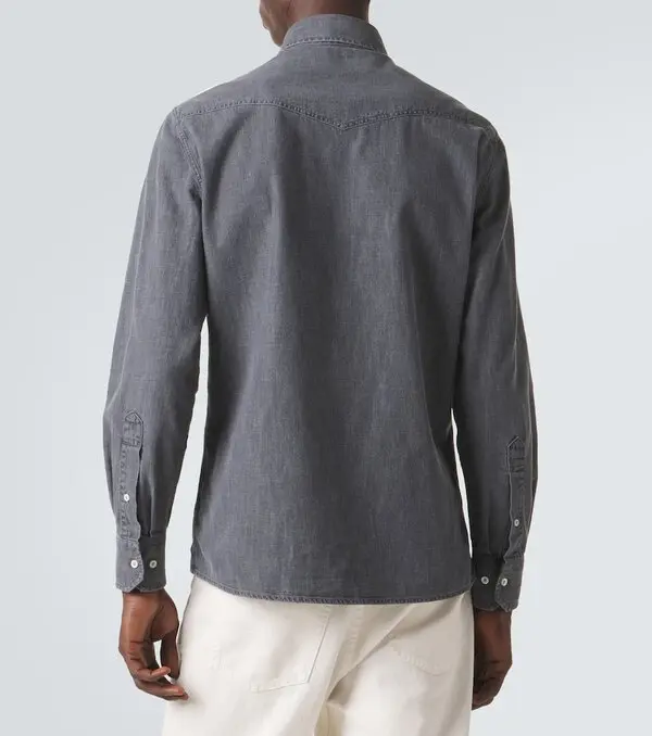Brunello Cucinelli Denim Shirt - Grey