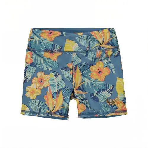 UV SKINZ Reversible Active Swim Shorts - Maui Hibiscus/baltic