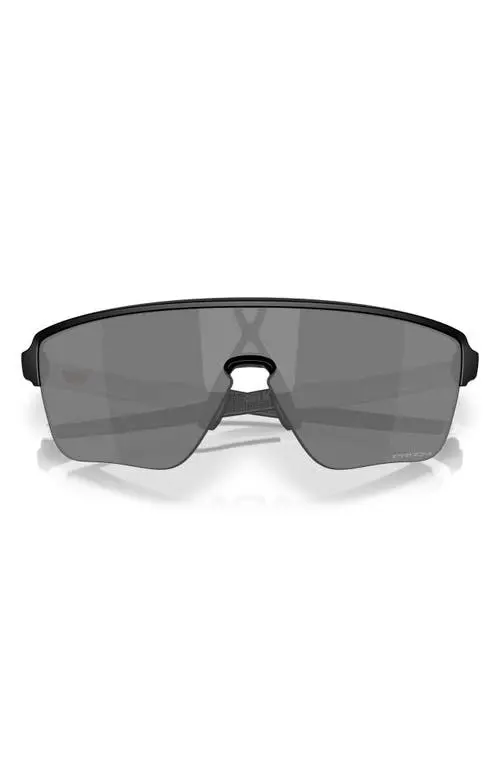 Oakley Corridor 142mm Semi Rimless Prizm™ Polarized Shield Sunglasses - Matte Black