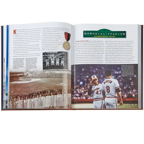 GRAPHIC IMAGE Ballparks Past And Present Leather Coffee Table Book