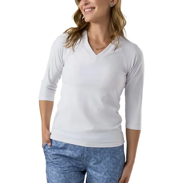 UV SKINZ V-neck Sun & Swim Shirt - White