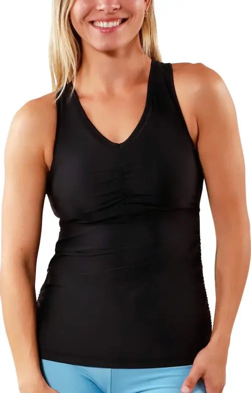 UV SKINZ Ruched Tank Top - Black