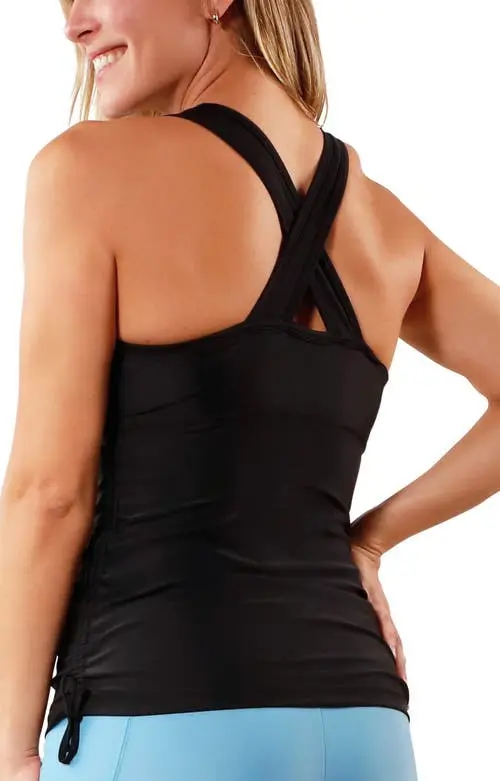 UV SKINZ Ruched Tank Top - Black