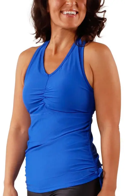UV SKINZ Ruched Tank Top - Deep Sea