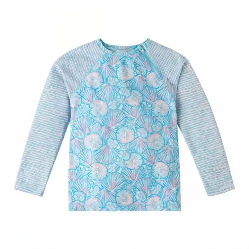 UV SKINZ Zippy Long Sleeve Sun & Swim Shirt - Candy Shells & Stripes
