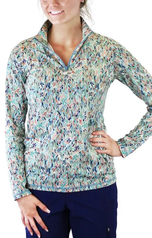 UV SKINZ Quarter Zip Vented Sun Shirt - Painted Eden