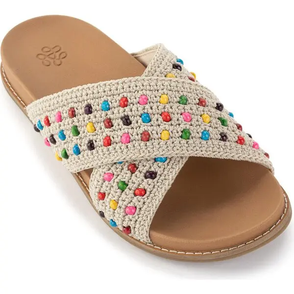 THE SAK Penelope Slip-on Sandals - Ecru Multi Beads