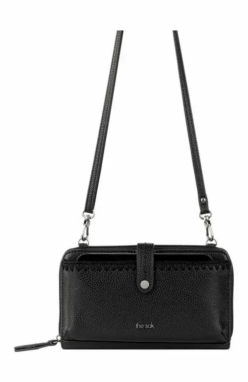 THE SAK Iris Smartphone Crossbody Bag - Black Leather