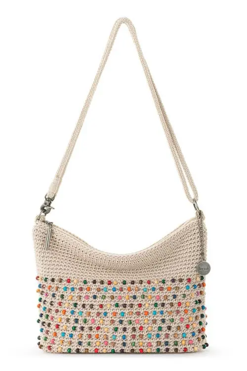 THE SAK Lumi Convertible Crossbody Hand Crochet Bag - Ecru Multi Beads