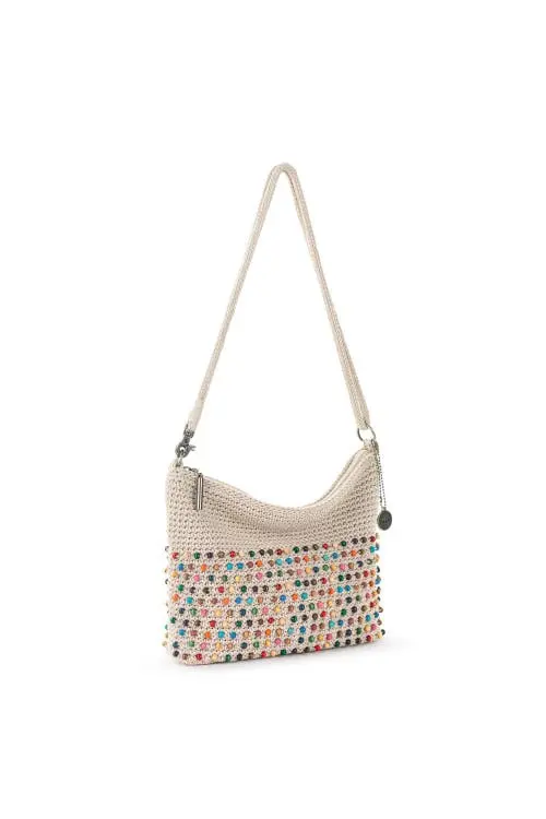 THE SAK Lumi Convertible Crossbody Hand Crochet Bag - Ecru Multi Beads