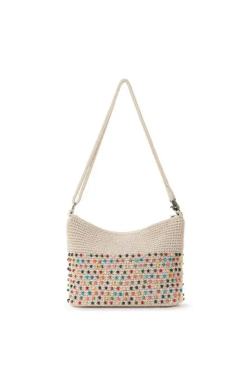 THE SAK Lumi Convertible Crossbody Hand Crochet Bag - Ecru Multi Beads