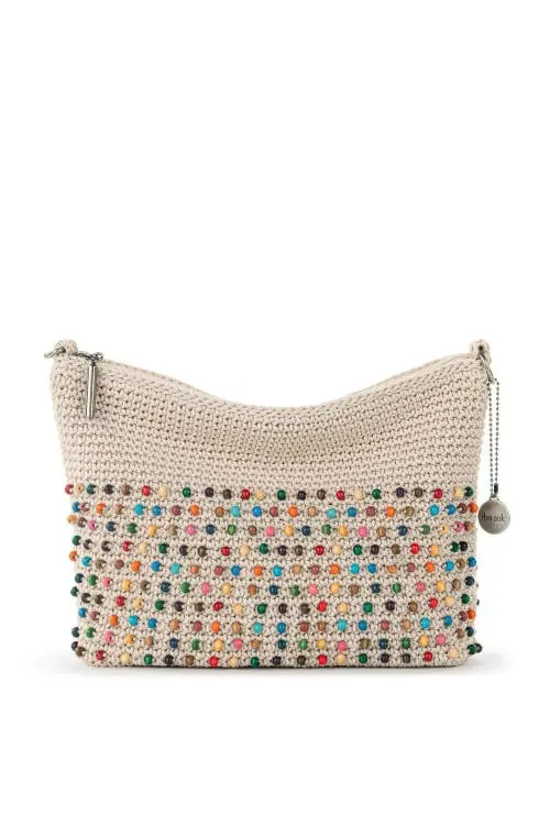THE SAK Lumi Convertible Crossbody Hand Crochet Bag - Ecru Multi Beads