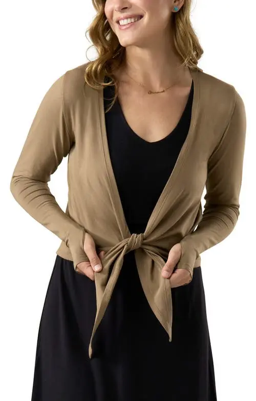 UV SKINZ Long Sleeve Crossover Wrap - Mocha