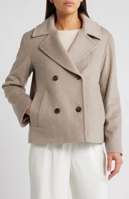 Fleurette Barri Wool Crop Pea Coat - Beach