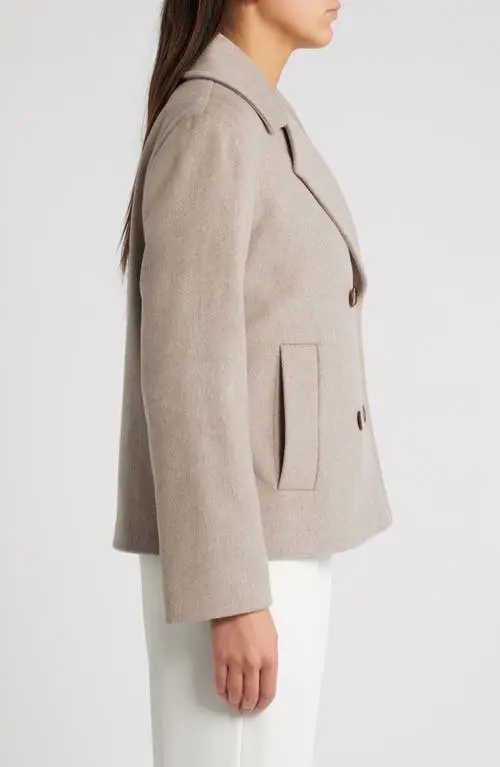 Fleurette Barri Wool Crop Pea Coat - Beach