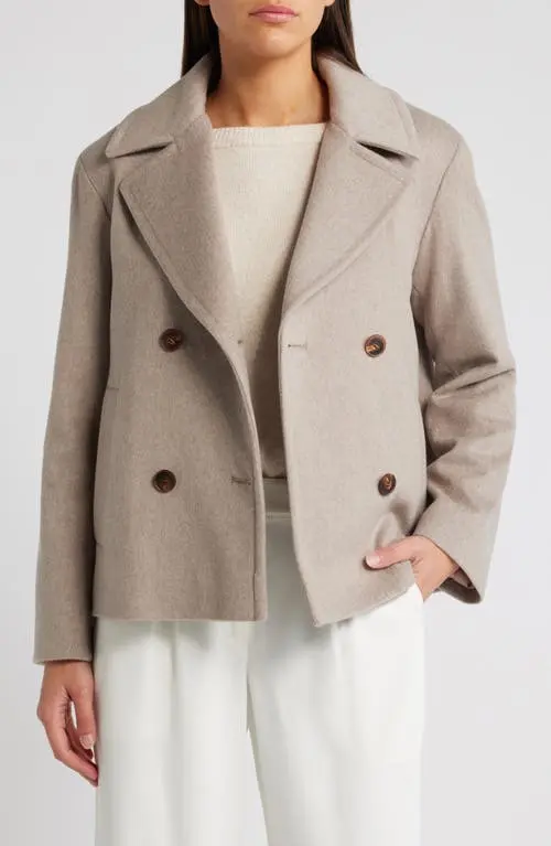 Fleurette Barri Wool Crop Pea Coat - Beach