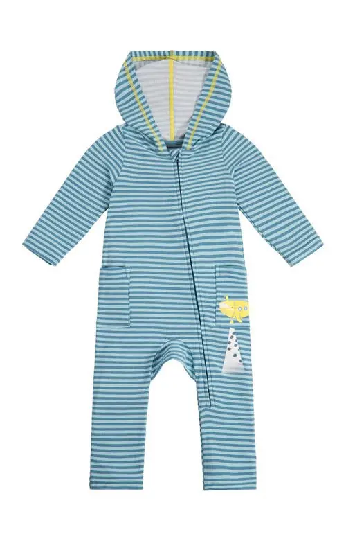 UV SKINZ Hooded Everyday Romper - Baltic Water Stripe