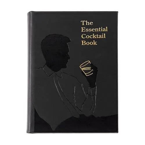 GRAPHIC IMAGE The Essentail Cocktail Book Leather Coffee Table Book - Black