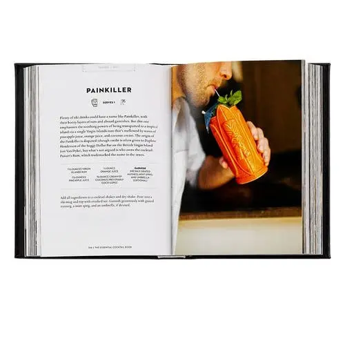 GRAPHIC IMAGE The Essentail Cocktail Book Leather Coffee Table Book