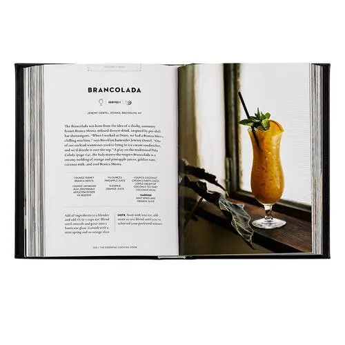 GRAPHIC IMAGE The Essentail Cocktail Book Leather Coffee Table Book