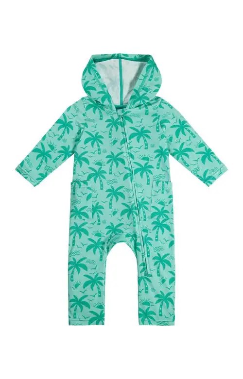 UV SKINZ Hooded Everyday Romper - Tonal Palms
