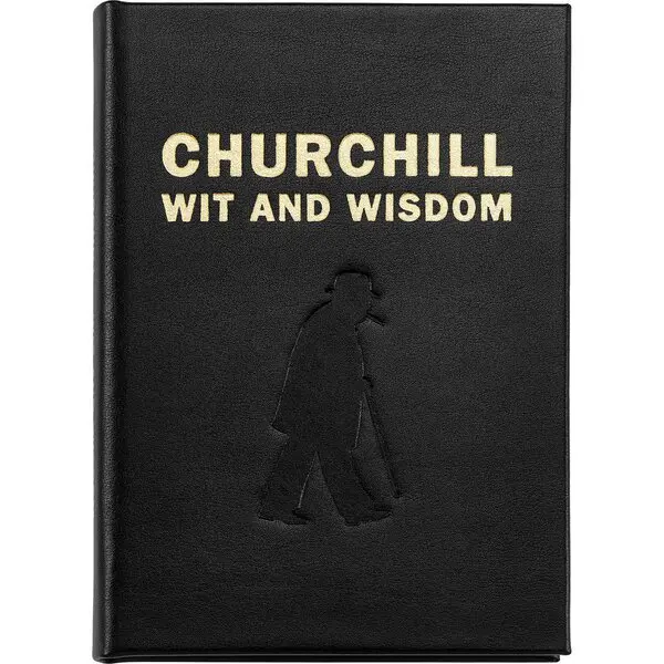 GRAPHIC IMAGE Churchill Wit And Wisdom Leather Coffee Table Book - Black