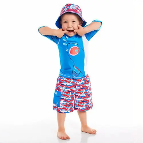 UV SKINZ 3-piece Swim Set - Blue Sharks