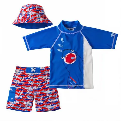 UV SKINZ 3-piece Swim Set - Blue Sharks