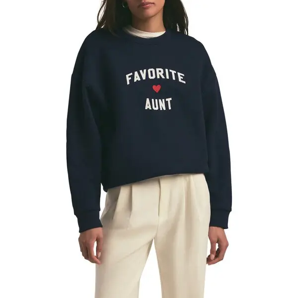 FAVORITE DAUGHTER Favorite Aunt Graphic Sweatshirt - Navy