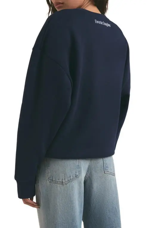 FAVORITE DAUGHTER Favorite Sister Graphic Sweatshirt - Navy
