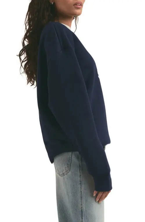 FAVORITE DAUGHTER Favorite Sister Graphic Sweatshirt - Navy