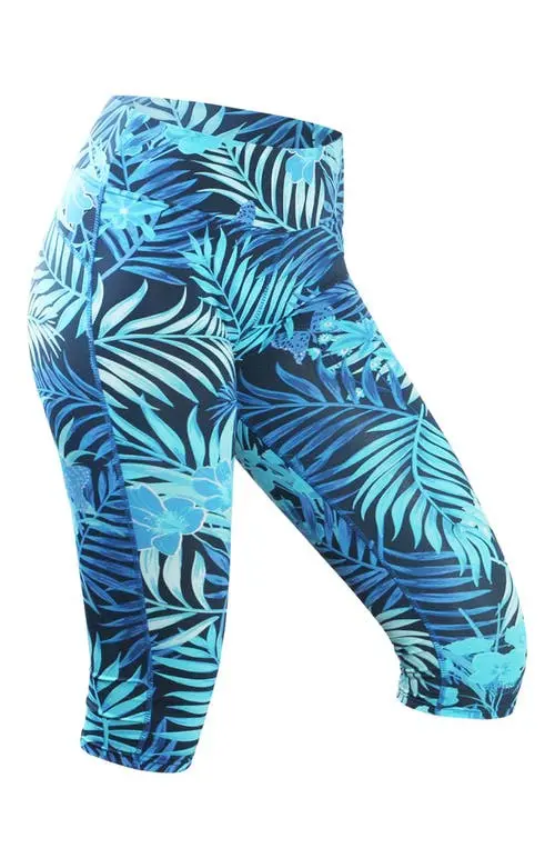 UV SKINZ Active Sport Swim Capris - Midnight Rainforest