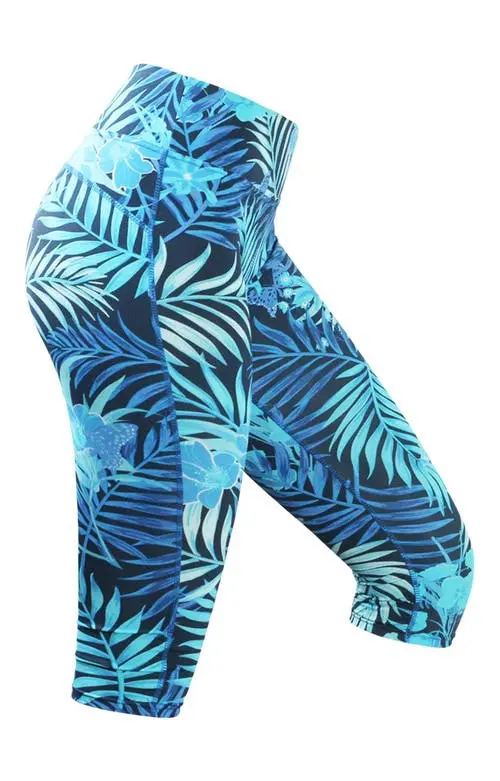 UV SKINZ Active Sport Swim Capris - Midnight Rainforest
