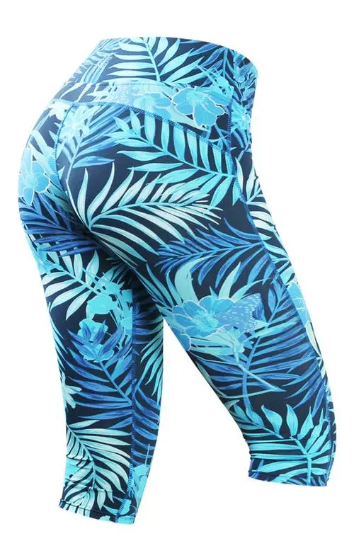 UV SKINZ Active Sport Swim Capris - Midnight Rainforest