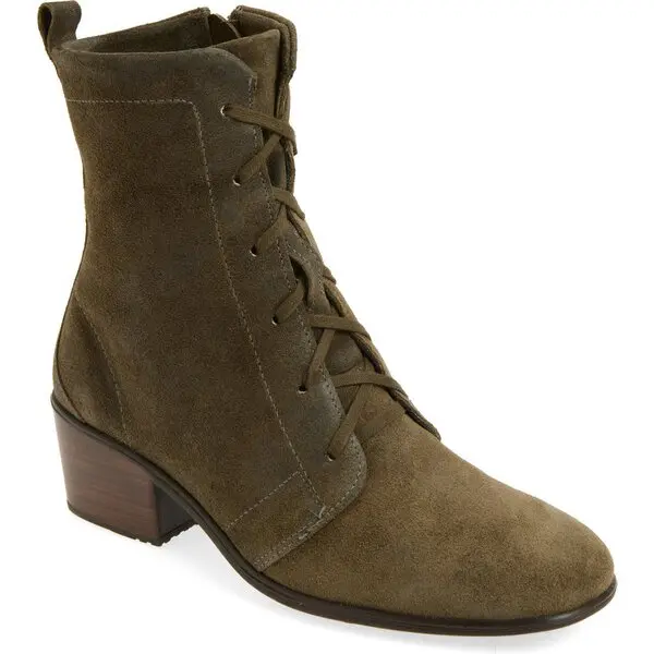 Naot Majesty Lace-up Boots - Oily Olive Suede