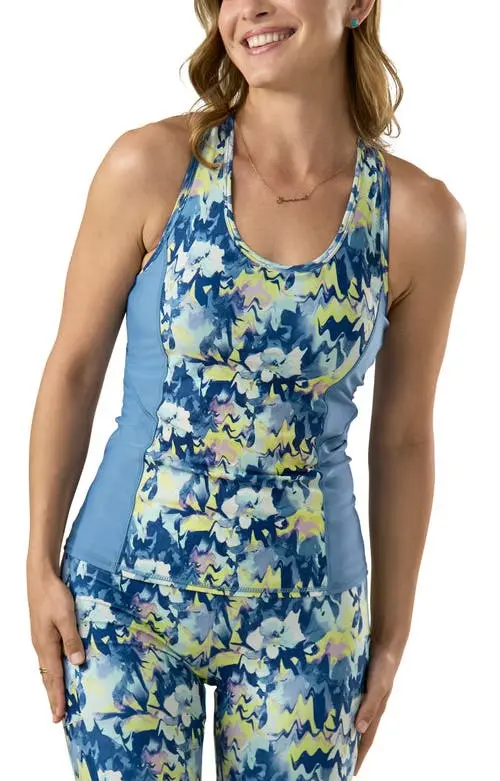 UV SKINZ Racerback Swim Tank - Marbled Floral