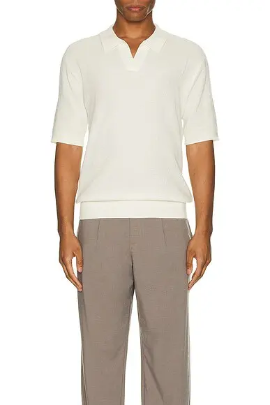 Saturdays Nyc Alex Merino Wool Open Placket Polo
