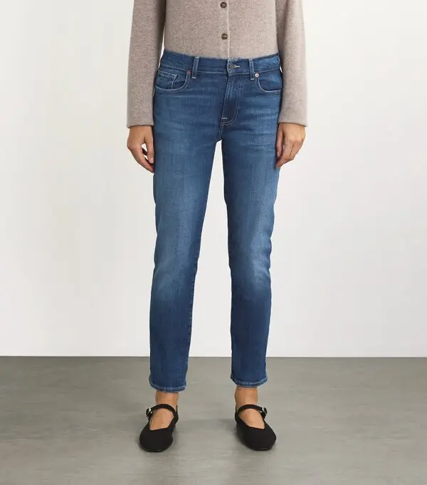 For All Mankind Skinny Slim Santa Monica Jeans In Blue 12% Off
