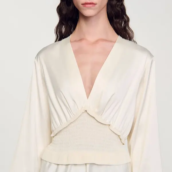 Sandro Satin-effect Flowy Maxi Dress