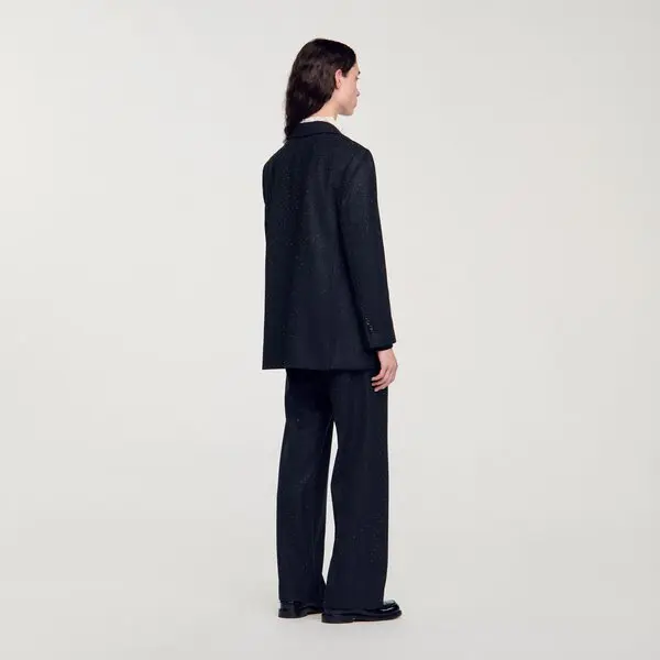 Sandro Oversized Herringbone Suit Jacket