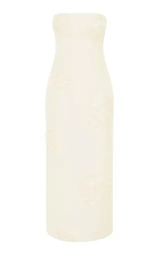 LEO LIN Rayna Embellished Bustier Maxi Dress Cream